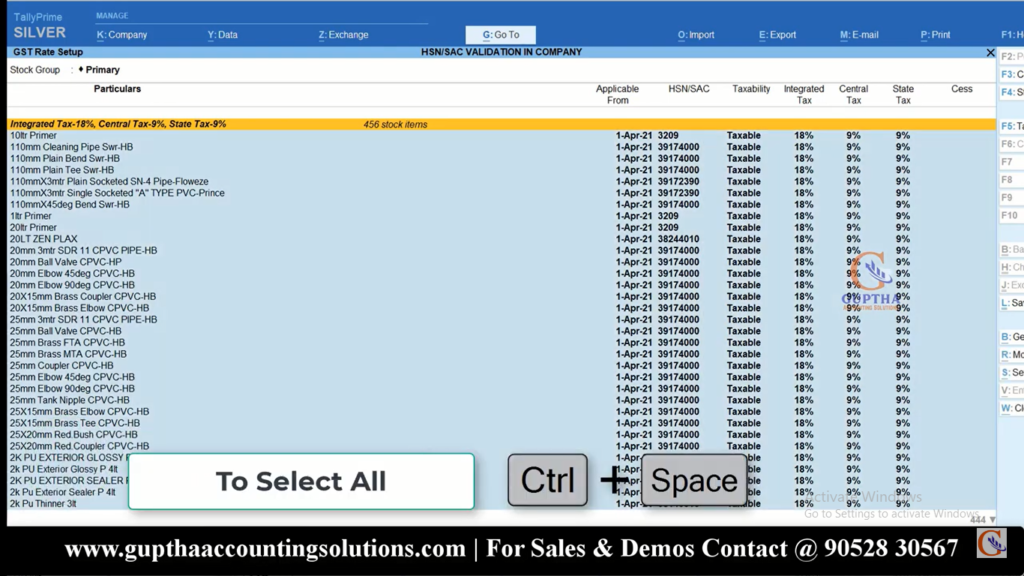 How To Validate HSN Code In Tally Prime In Telugu Guptha Accounting