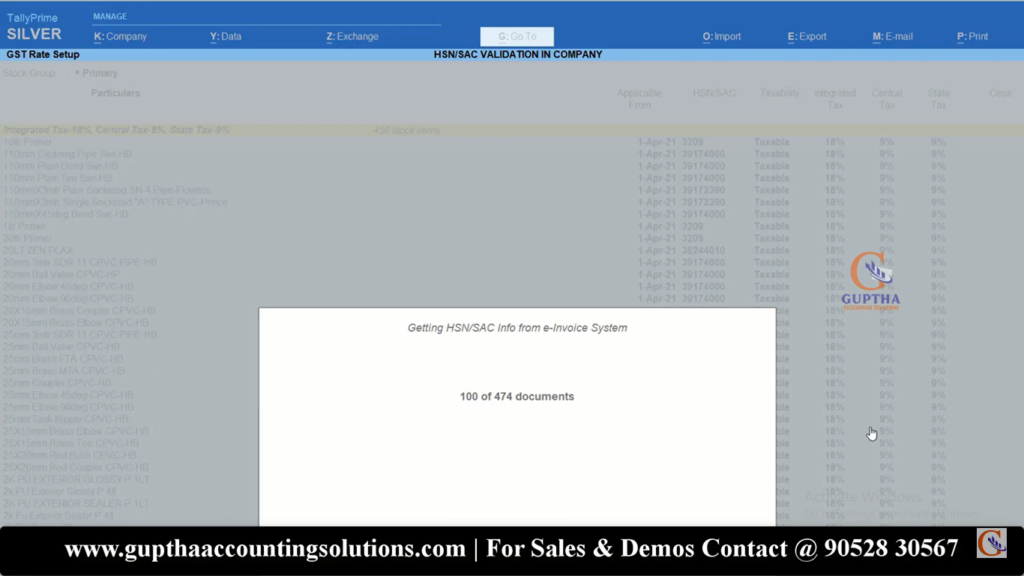 How To Validate HSN Code In Tally Prime In Telugu Guptha Accounting