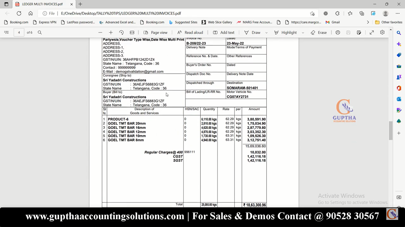 How to Print Multiple Invoices by Date Wise, Ledger Wise in Tally Prime ...