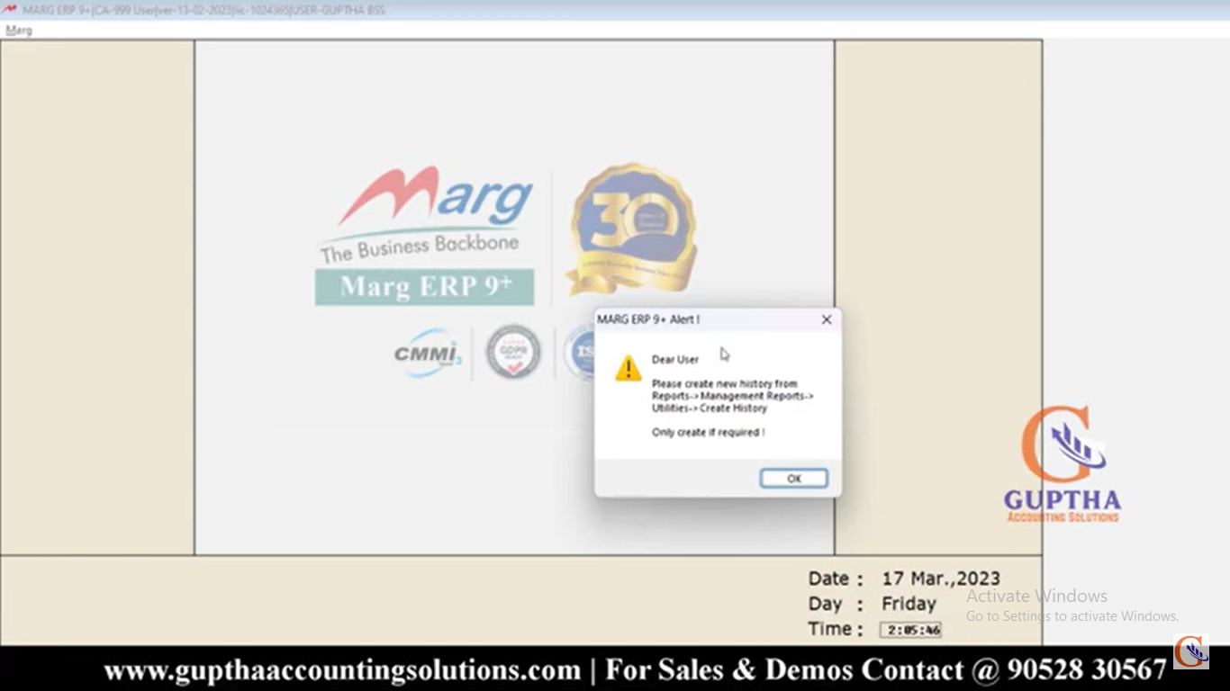 How to create a New Financial Year in Marg Software in Telugu - Guptha ...