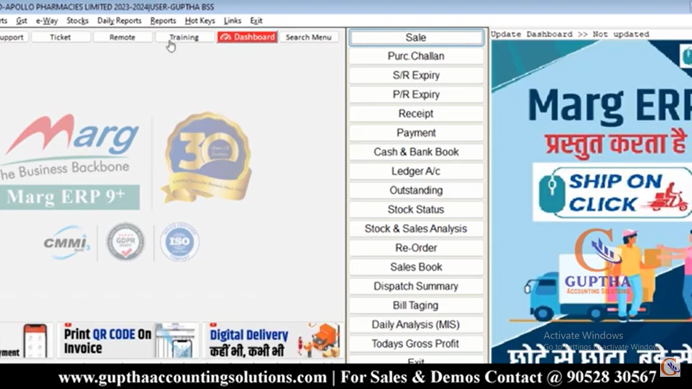 How to create a New Financial Year in Marg Software in Telugu - Guptha ...