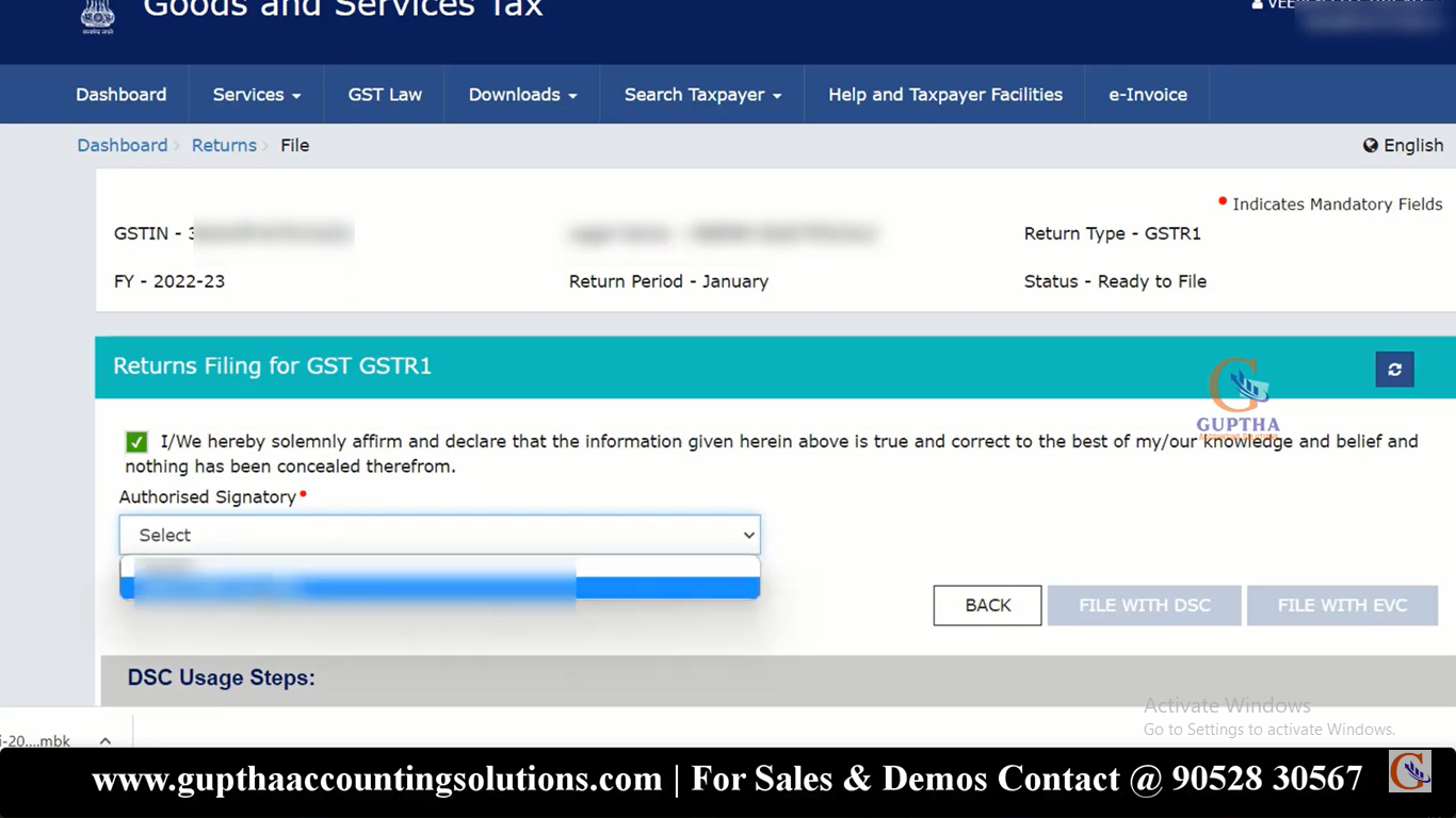 How to file GSTR 1 nil returns in Telugu - Guptha Accounting Solutions